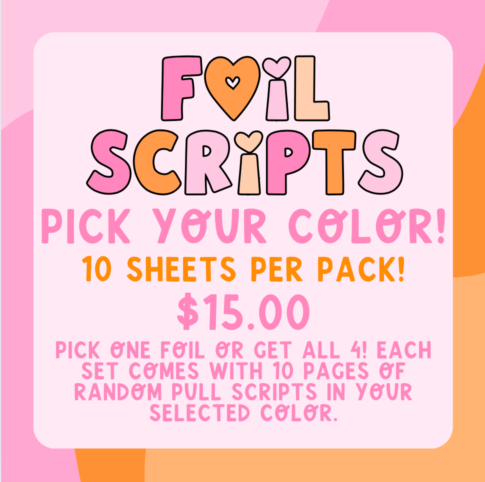 Foil Scripts Grab Bag | 10 sheets! – Glam Planner